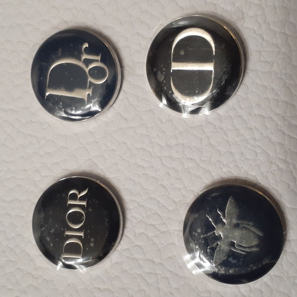 Dior | Jewelry | Dior New Exclusive Pins Set Of 4 Metal Pins | Poshmark